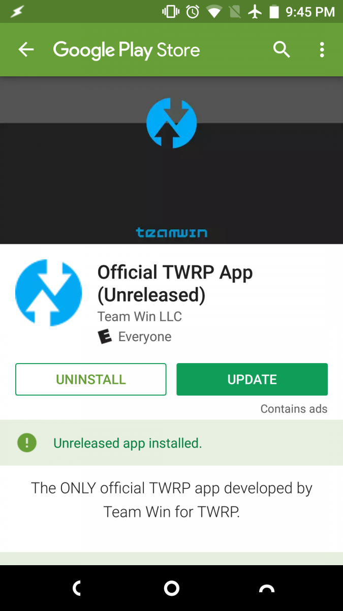 Team Win Releases their first Official TWRP App in the Play Store