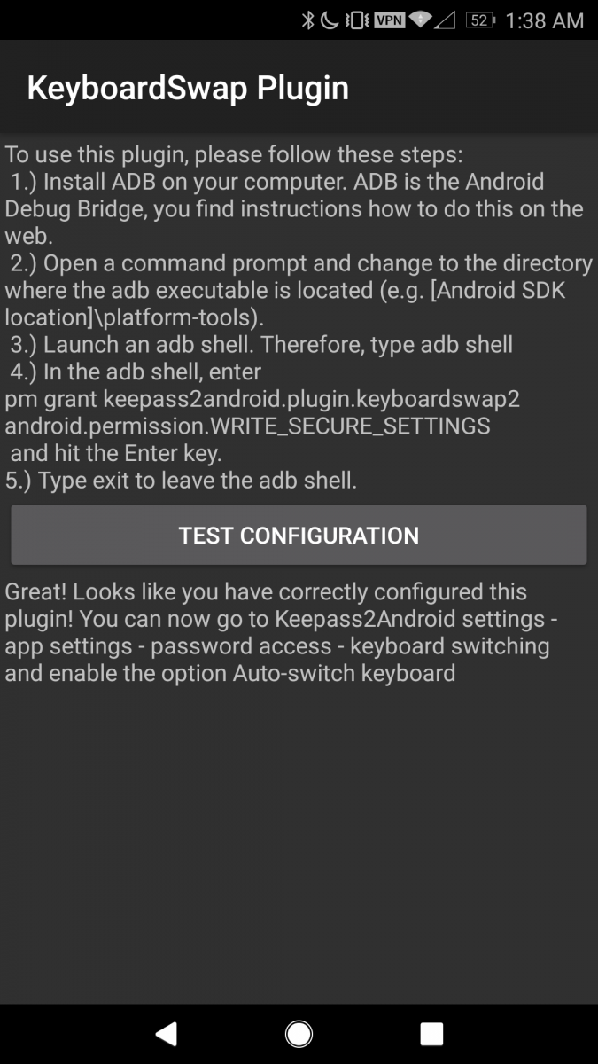 KeyboardSwap Plugin Switches Keepass2Android Keyboard Without Root