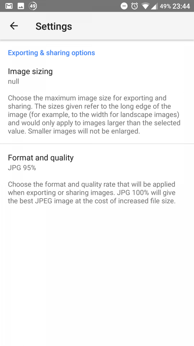 How to Select a Custom Image Resizing Limit in Snapseed