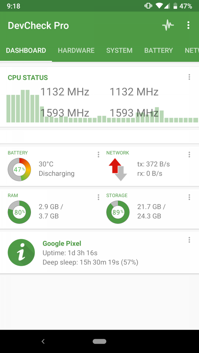 DevCheck is an Android app that tells you everything about your device