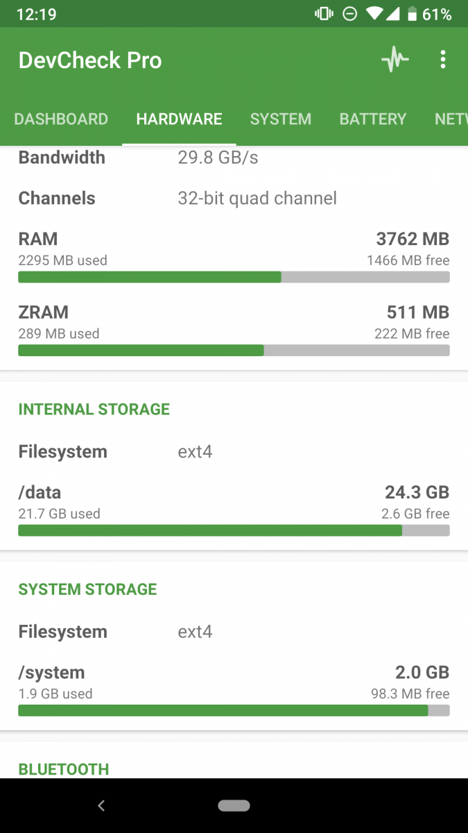 DevCheck is an Android app that tells you everything about your device