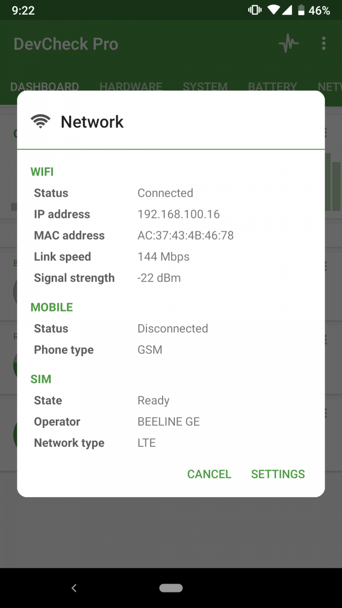 DevCheck is an Android app that tells you everything about your device
