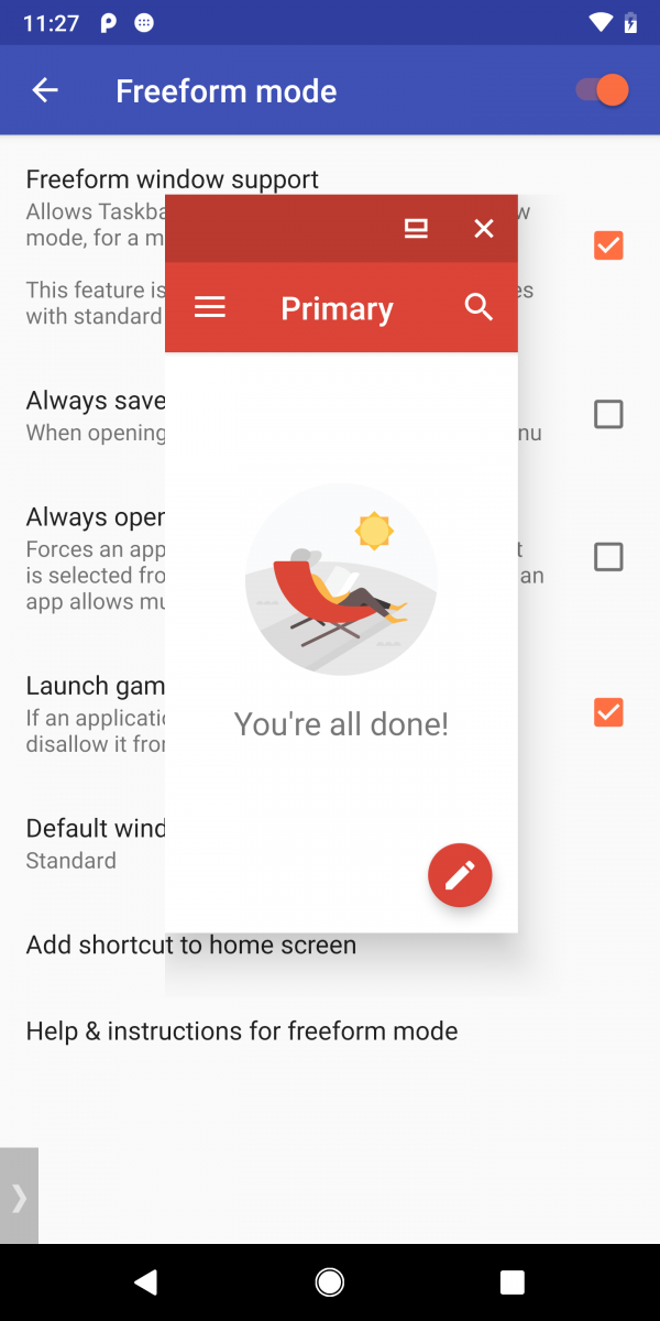 Taskbar 4.0 brings back freeform window support to Android Pie devices