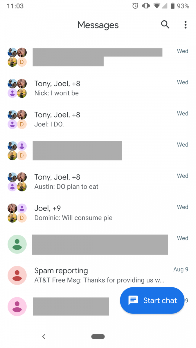 Android Messages' new Material Theme design with Dark Mode rolls out