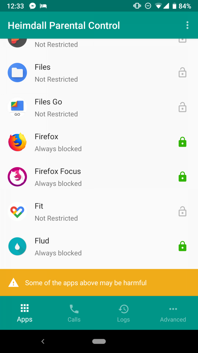 Heimdall is a free and simple Parental Control app
