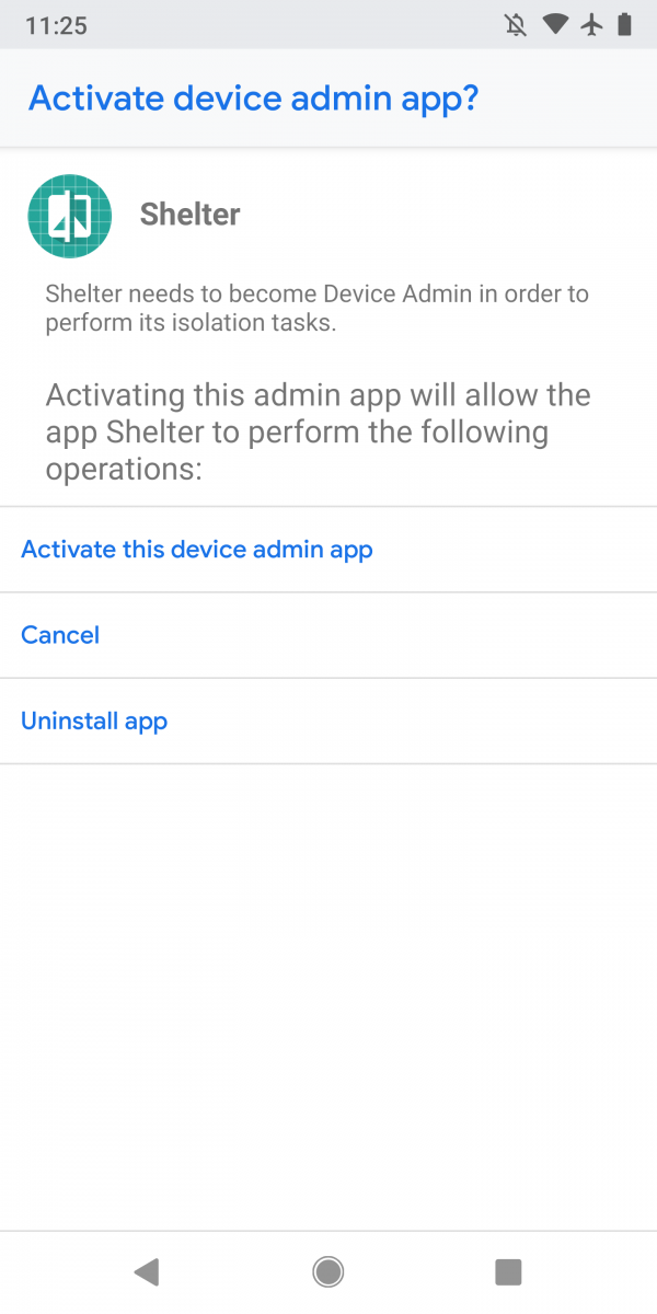 Shelter is an open source sandboxing app to isolate apps from your data