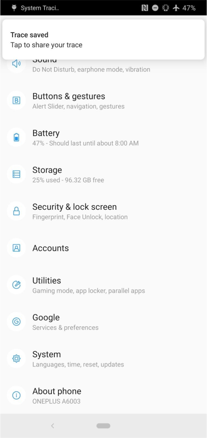 How to Locally Capture a System Trace on Android Pie
