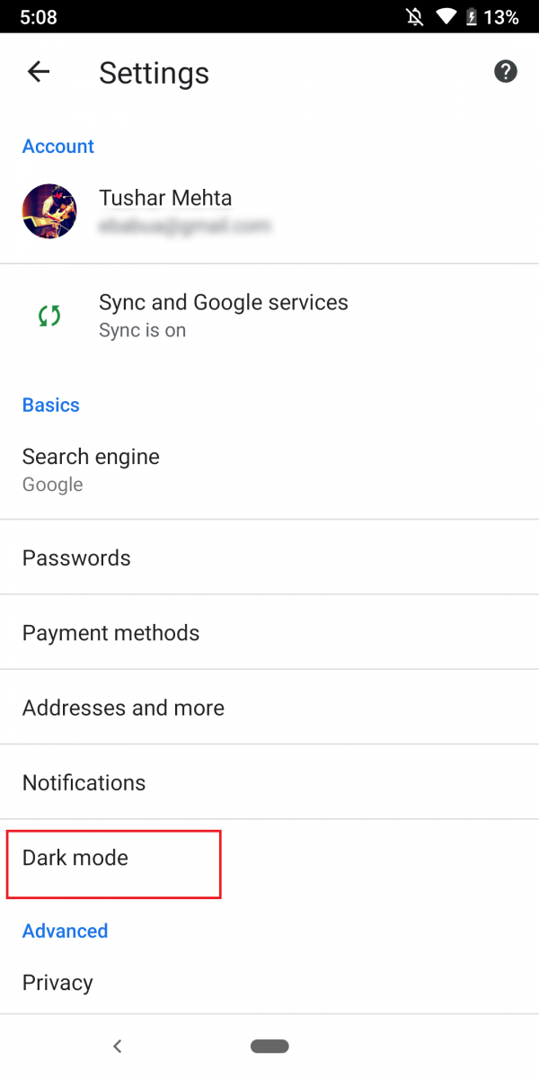 Here's how to enable the dark mode in Google Chrome for Android