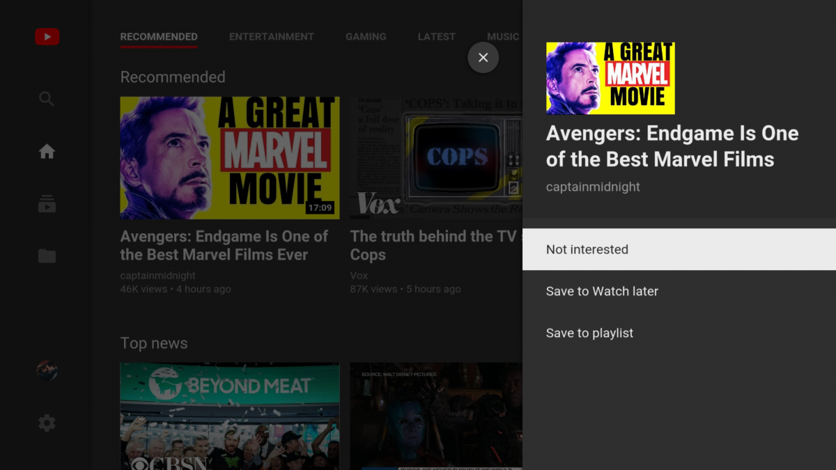 YouTube for Android TV gets long-press video menu for Watch Later and ...