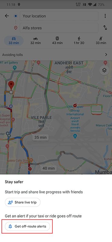 Google Maps gets the "Stay Safer" feature in India