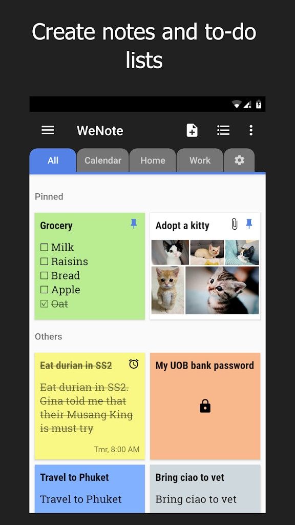 WeNote is a Google Keep alternative with a built-in calendar and Google ...