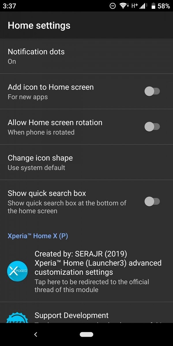 Xperia Home X enhances the stock Sony launcher using Xposed on Android Pie