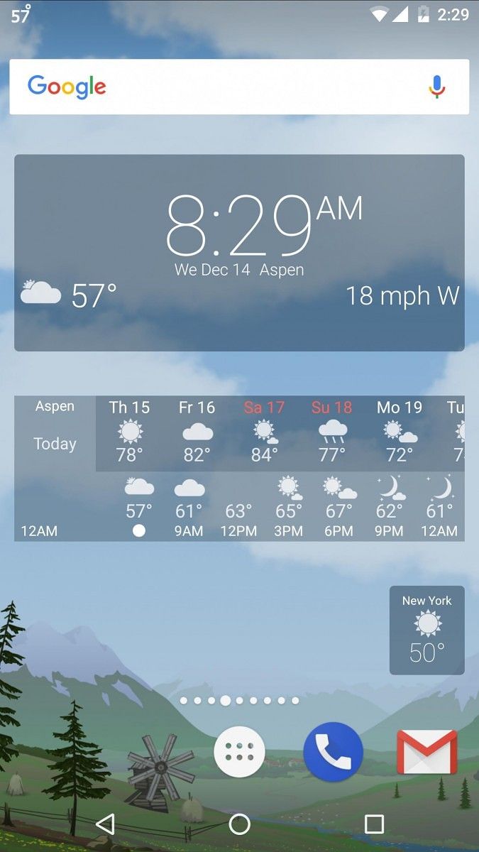 YoWindow is a weather app that changes based on current conditions