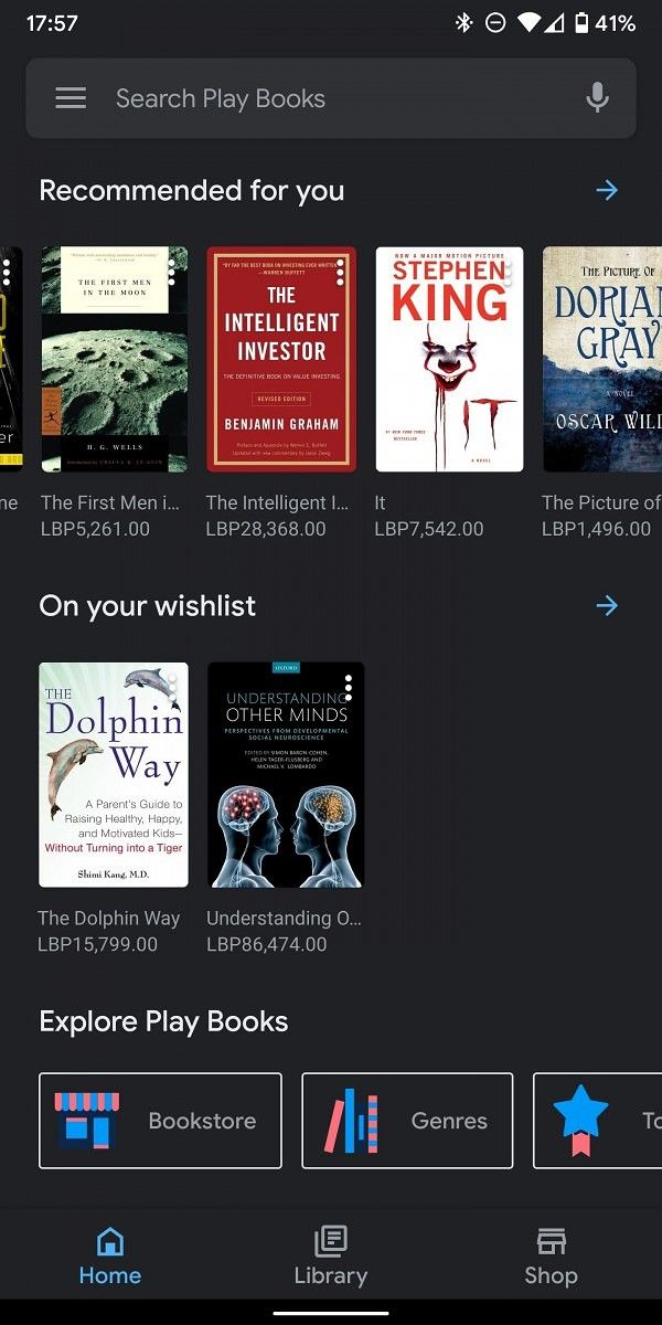 Google Play Books 5.4 adds a dark theme in the main UI