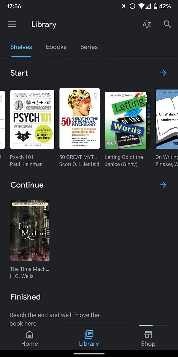Google Play Books 5.4 adds a dark theme in the main UI