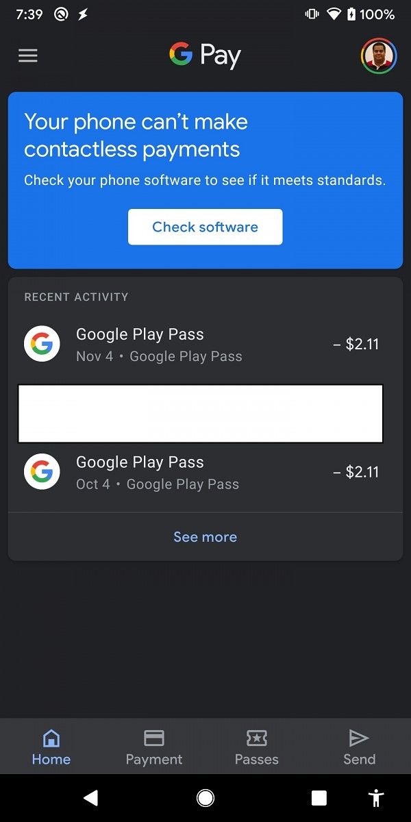 Google Pay tests showing SafetyNet status and PINs for online purchases