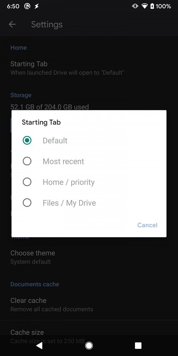 Google Drive tests new Search UI, Starting Tab setting in latest update