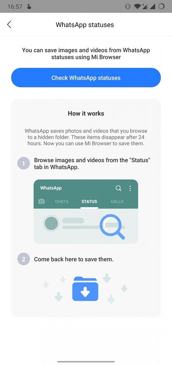 Xiaomi's Mi Browser can now save WhatsApp statuses and show your ...