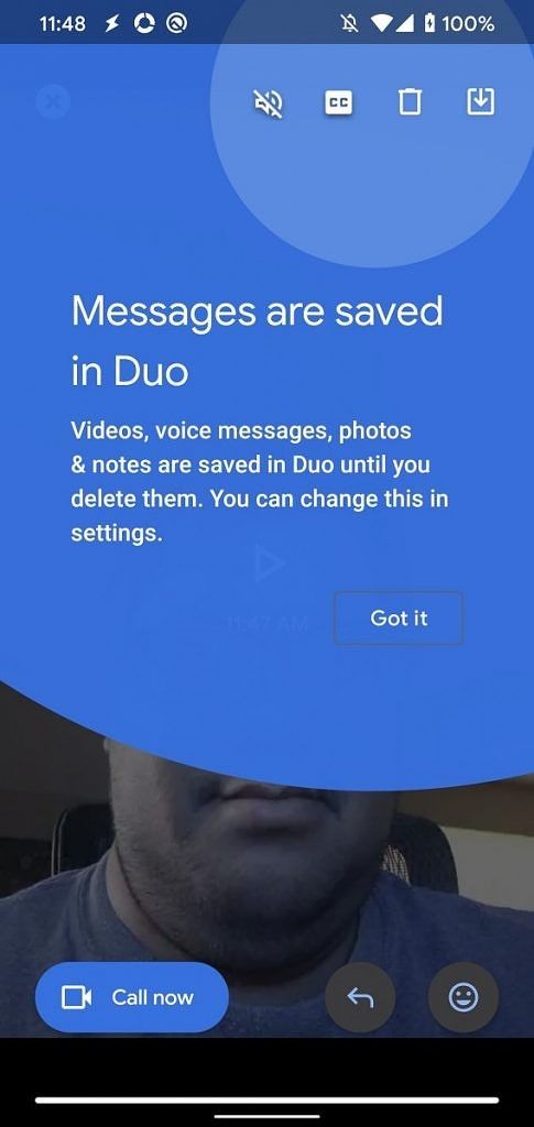 Google Duo 82 tests adding closed captions to messages