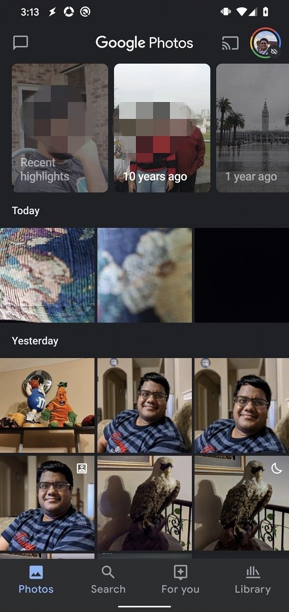 Google Photos tests showing "Recent Highlights" alongside Memories