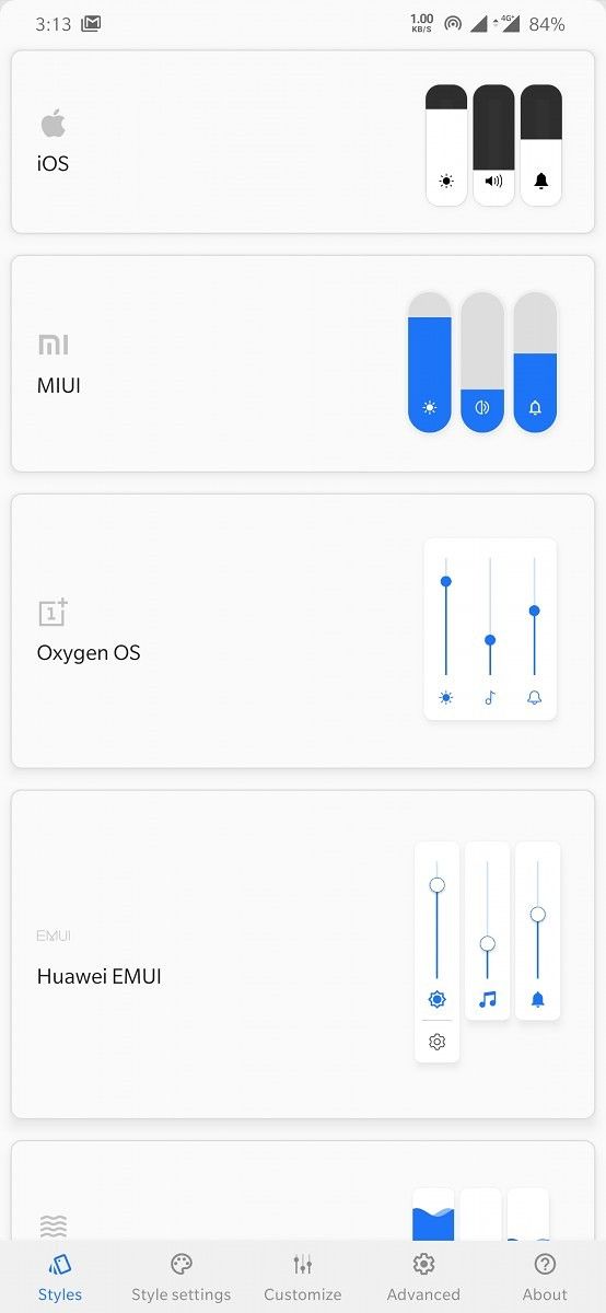 Volume Styles lets you theme Android's volume panel with different styles