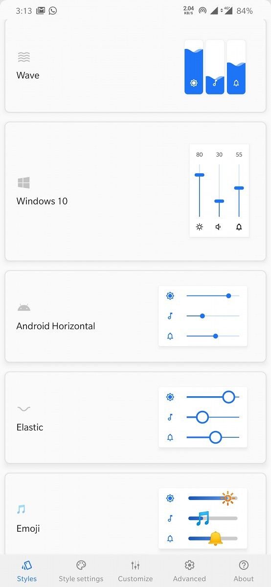 Volume Styles lets you theme Android's volume panel with different styles