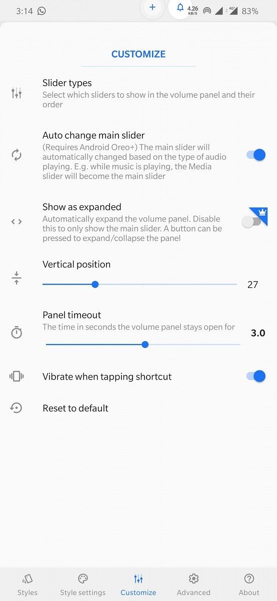 Volume Styles lets you theme Android's volume panel with different styles