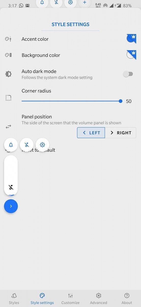 Volume Styles lets you theme Android's volume panel with different styles