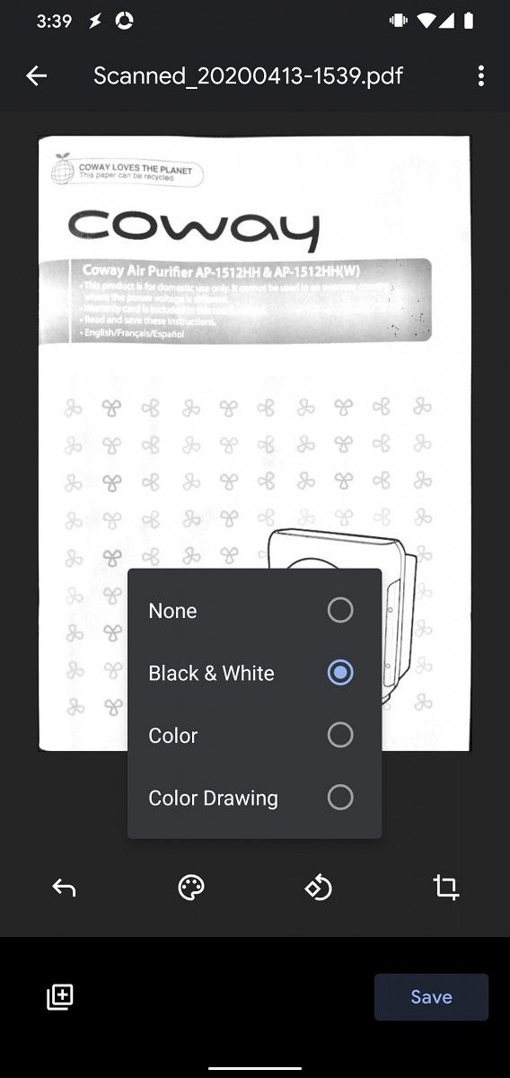 Google Drive document scanner UI updated with better iconography