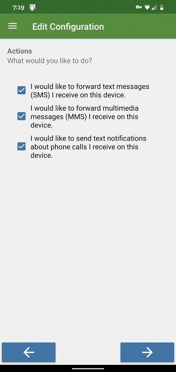 Message Forwarder forwards incoming SMS, MMS, or Call notifications via ...
