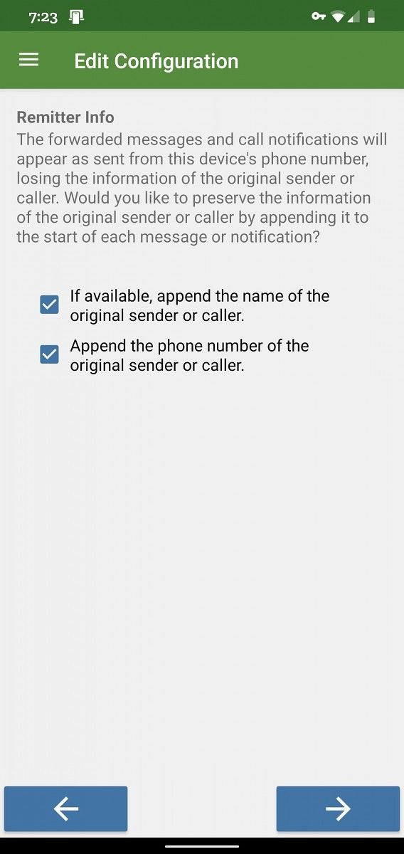 Message Forwarder forwards incoming SMS, MMS, or Call notifications via ...