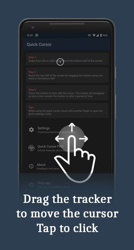 Quick Cursor enables one-handed control on Android using a mouse pointer