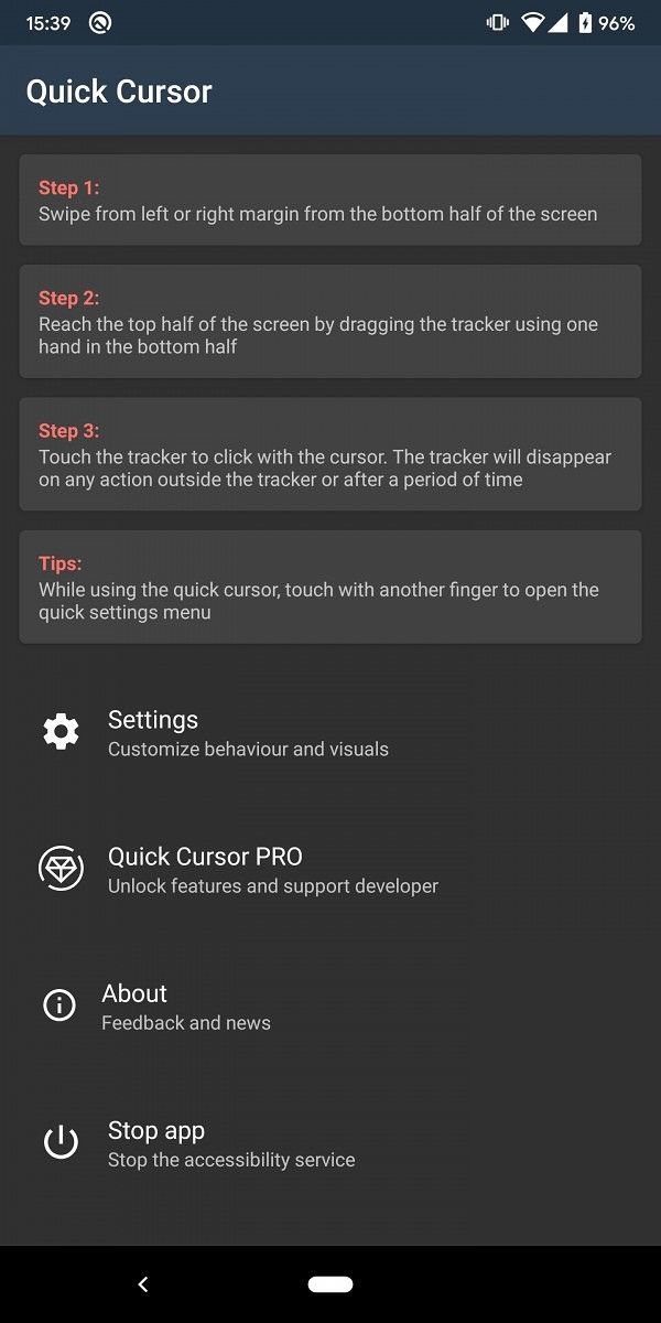 Quick Cursor enables one-handed control on Android using a mouse pointer