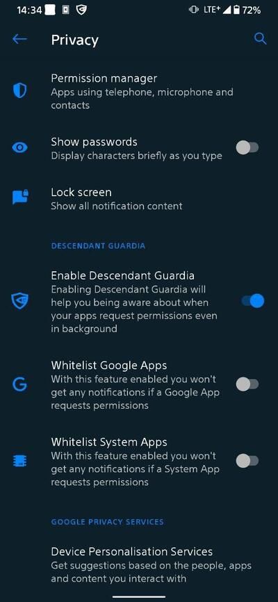 Descendant X custom ROM for the Xiaomi Mi A1 and Mi 9 adds "Guardia," a ...