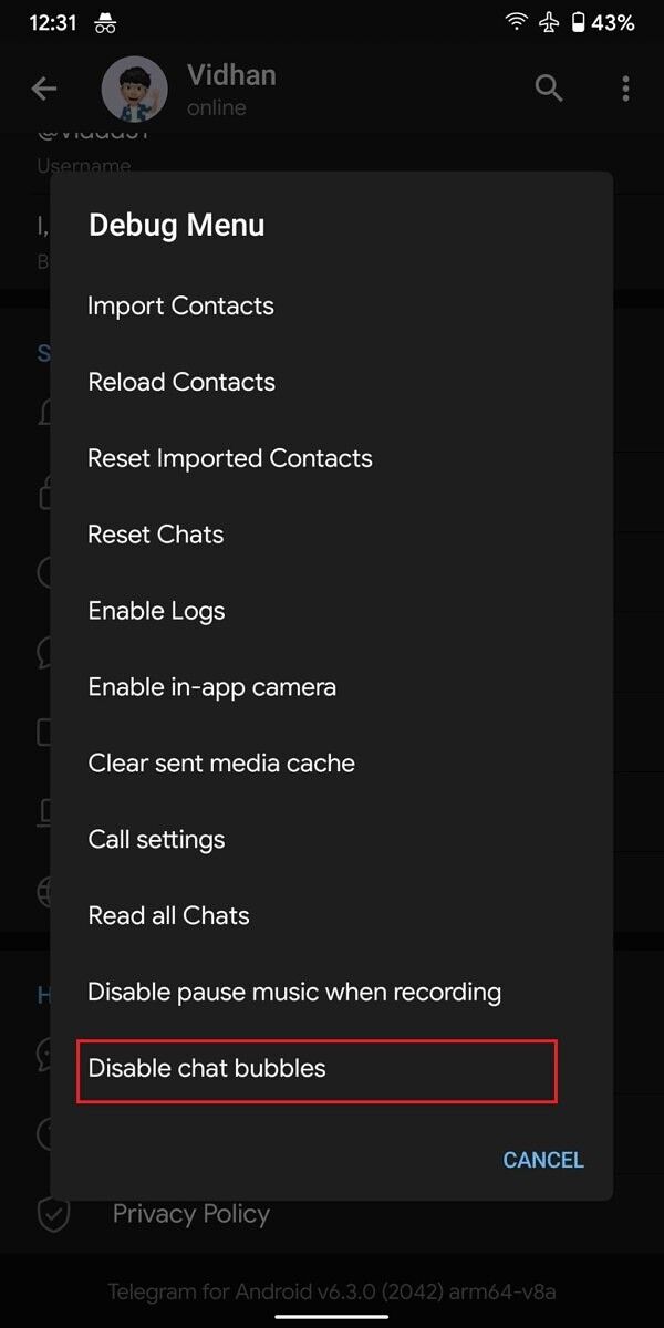Telegram tests floating chat head bubbles for messages