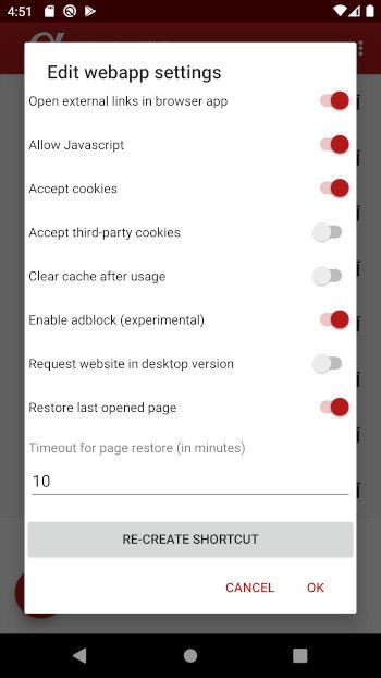 Native Alpha lets you transform any website into a native fullscreen web app on Android