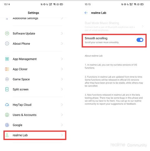 Realme devices are getting a new "Smooth Scrolling" feature