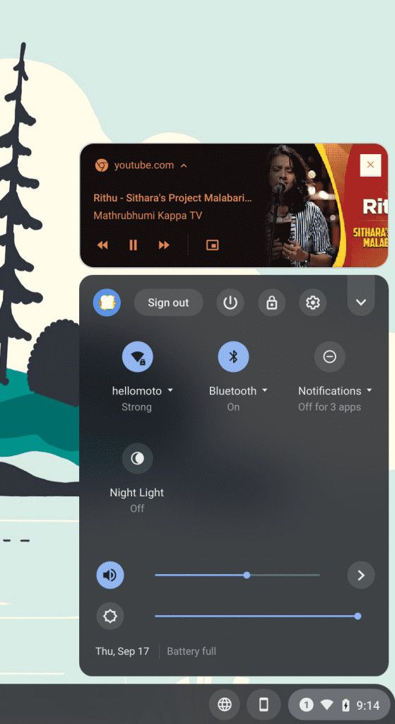 Chrome OS's media controls is moving to Quick Settings like on Android 11