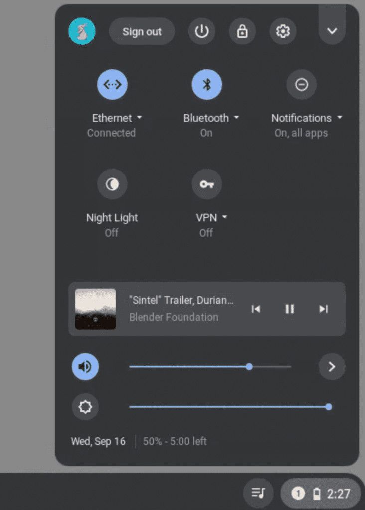 Chrome OS's media controls is moving to Quick Settings like on Android 11