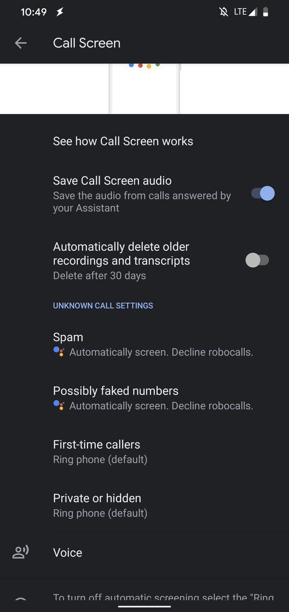 Google Phone app tests Caller ID, auto-deleting Call Screen transcripts