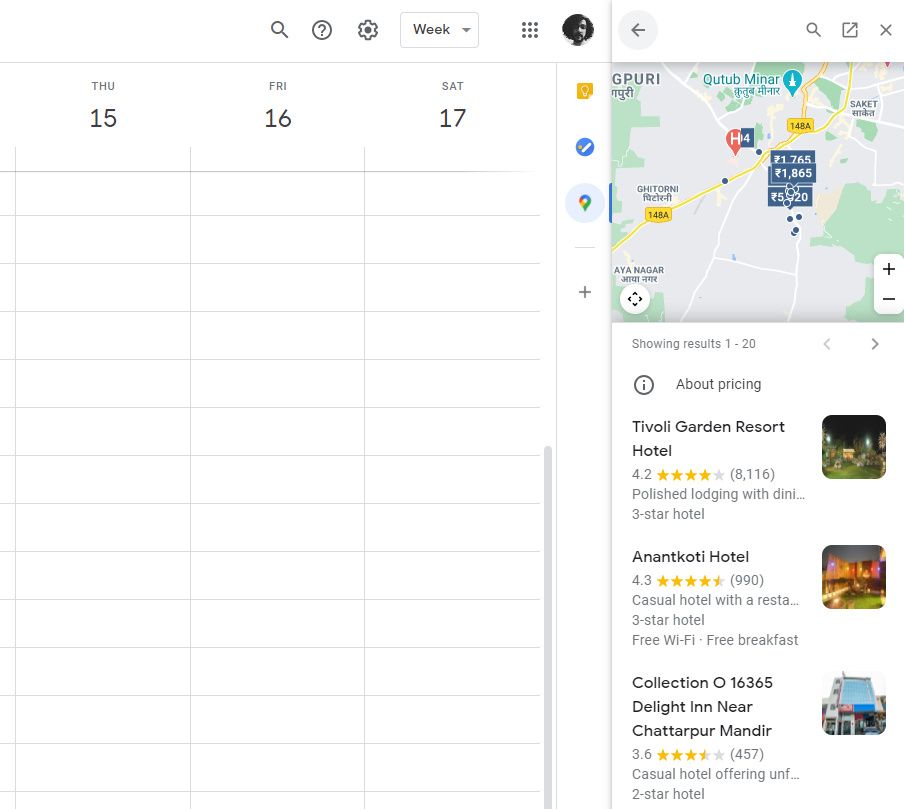 Google Calendar on the web adds a Google Maps panel for quick access