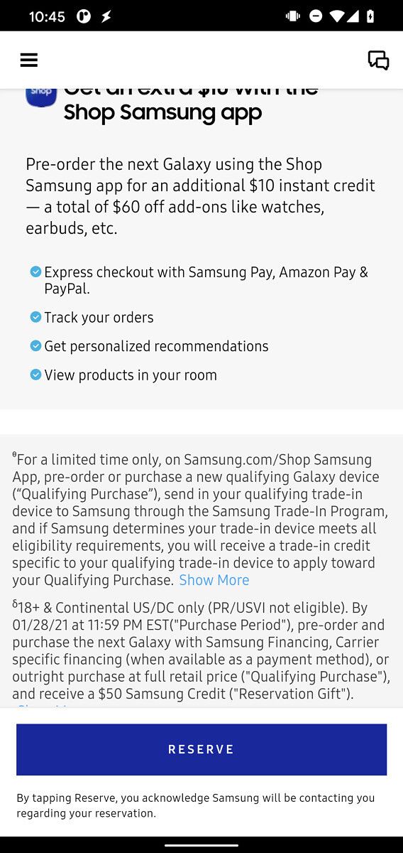 Samsung opens pre-order reservations in the U.S. for the Galaxy S21 series