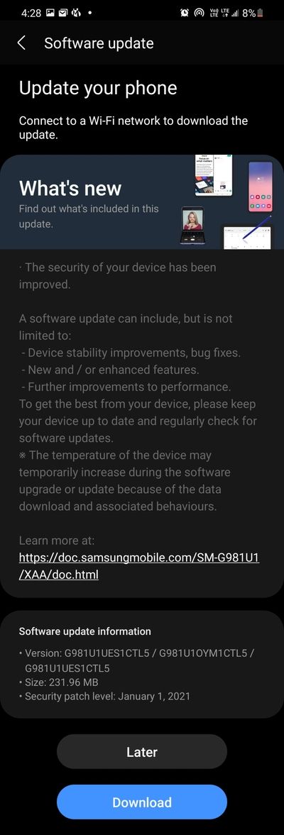 January 2021 security updates rolls out for Pixel and some Galaxy phones