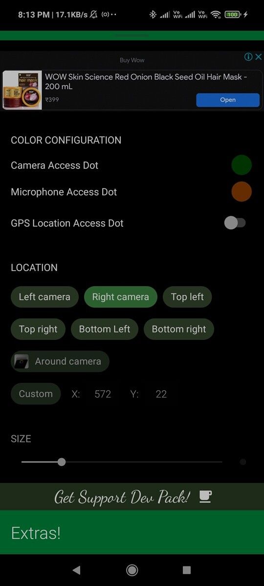 Access Dots adds iOS 14-style privacy dots to your Android device