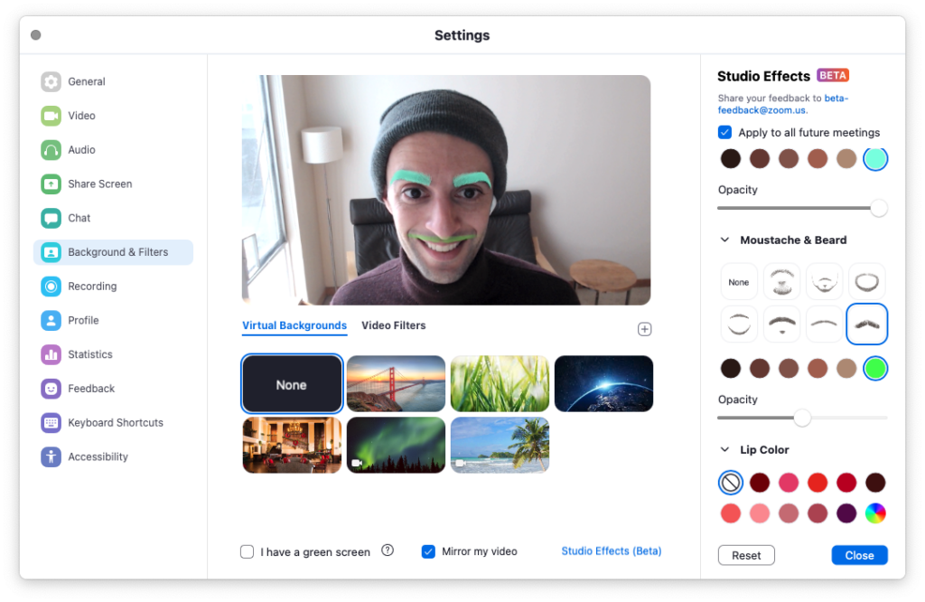 Zoom's new Studio Effects let you customize your lip color, eyebrows ...