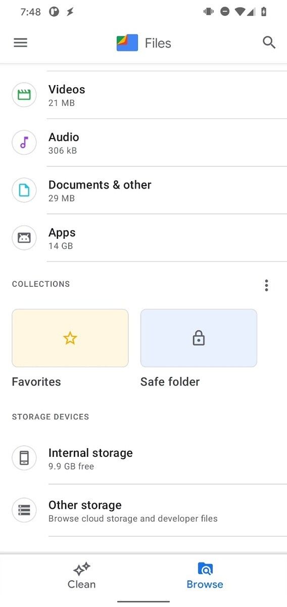 The latest Files by Google update introduces a new Favorites folder