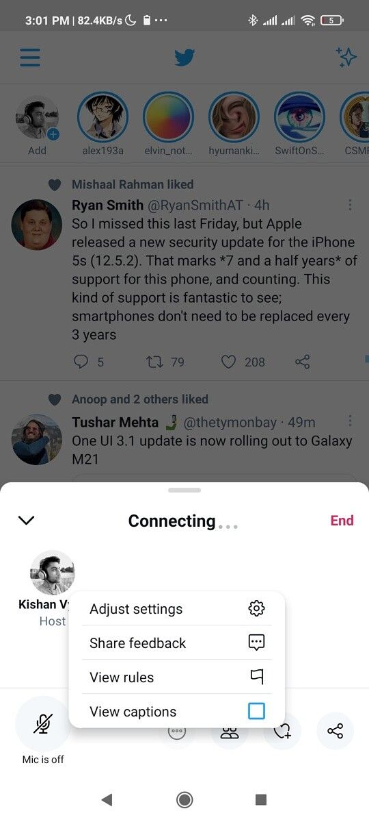 Twitter for Android is starting to let some users host their own Spaces