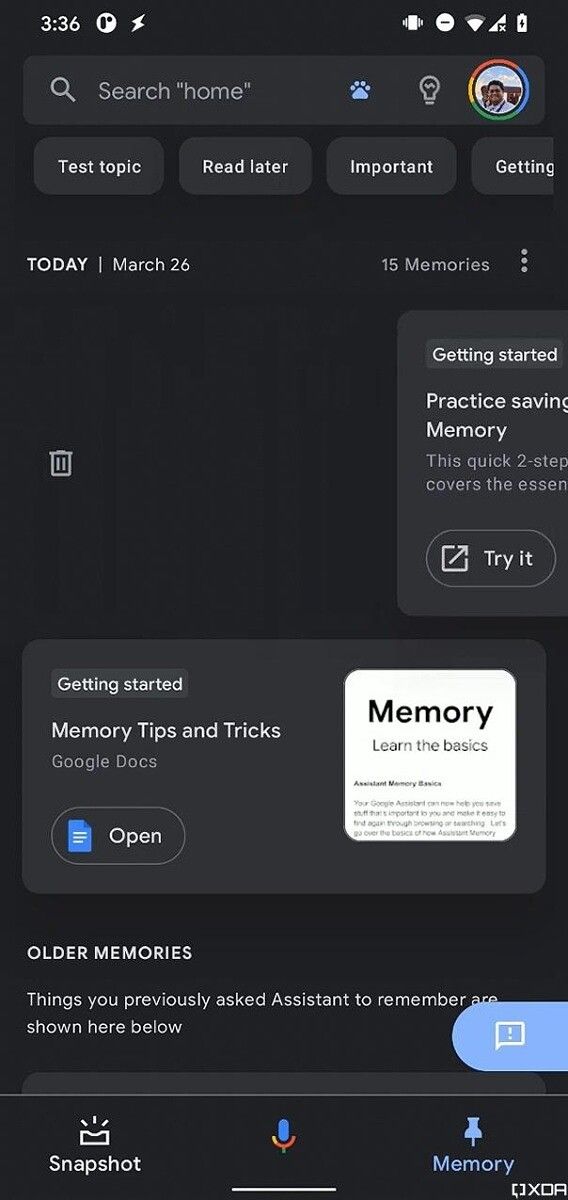 Google Assistant "Memory" will help save and organize your reminders