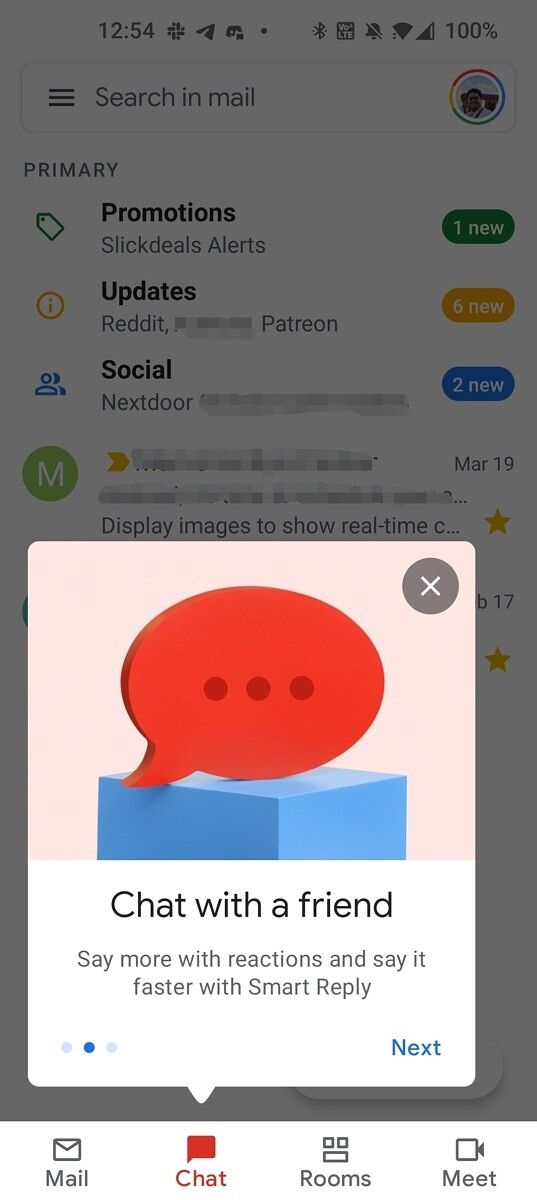 Gmail is rolling out Chat integration for personal Google accounts