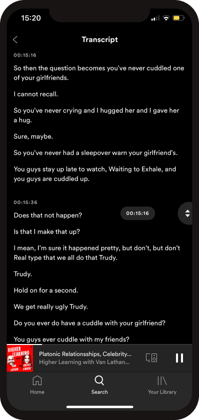 Spotify's iPhone and Android app get automatic podcast transcriptions and more